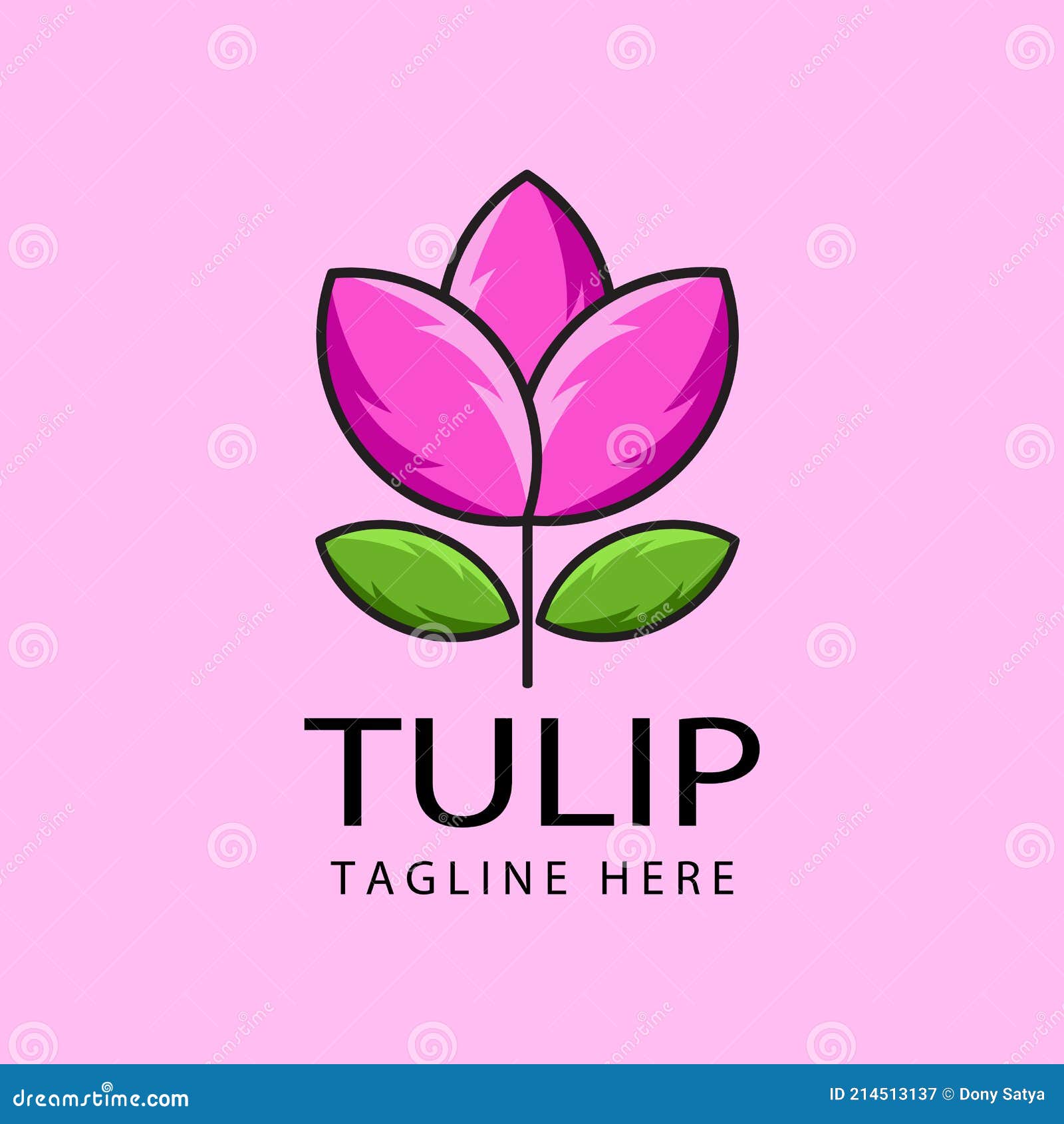 Pink Tulip Logo Design Vector Stock Vector - Illustration of idea ...