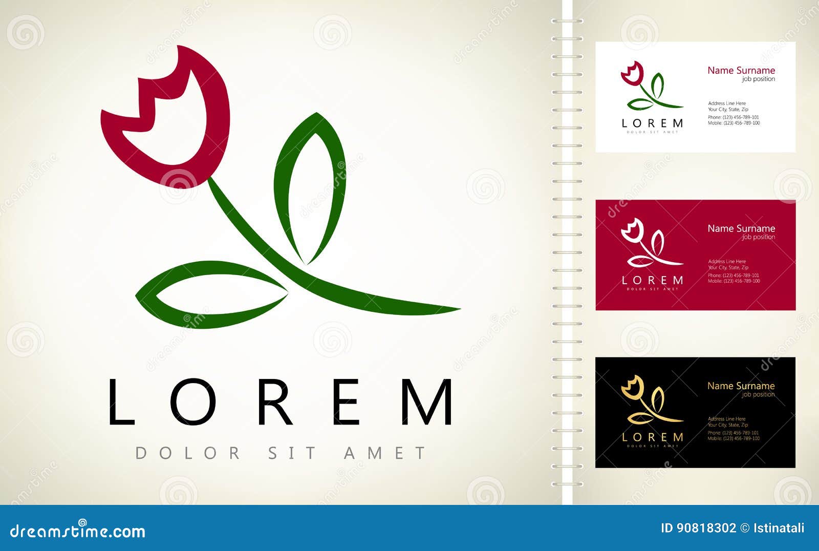 Tulip logo stock vector. Illustration of green, logo - 90818302