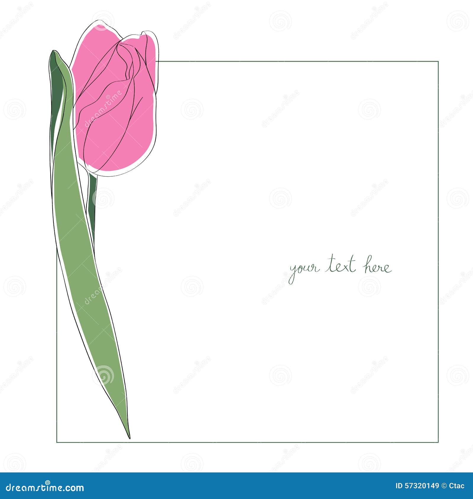Tulip minimal card stock vector. Illustration of minimal - 57320149