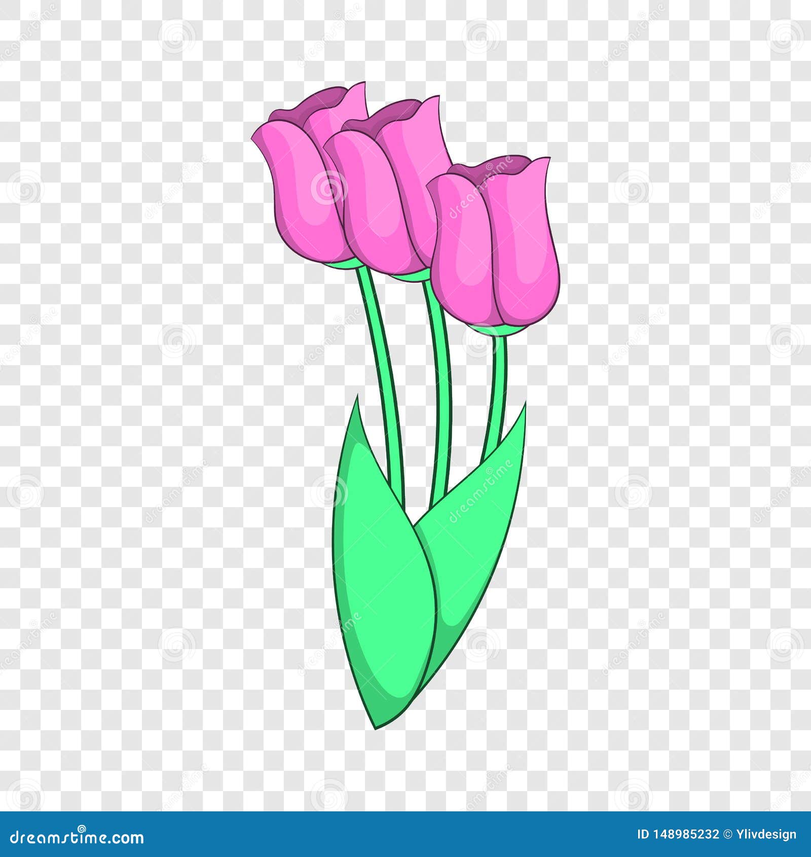 Tulipes Ic?ne, Style De Bande Dessin?e Illustration de Vecteur - Illustration du parfum ...