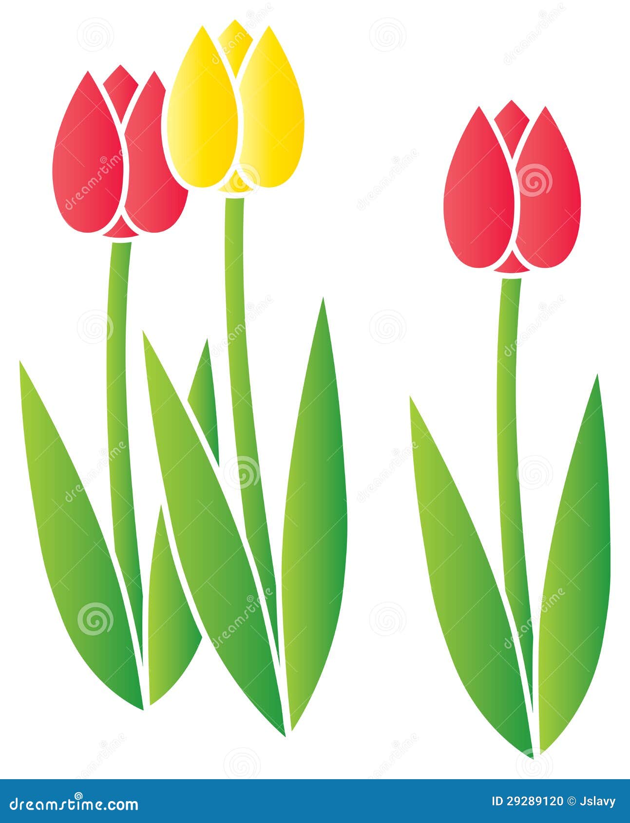 Tulipes stylisées illustration de vecteur. Illustration du été - 29289120