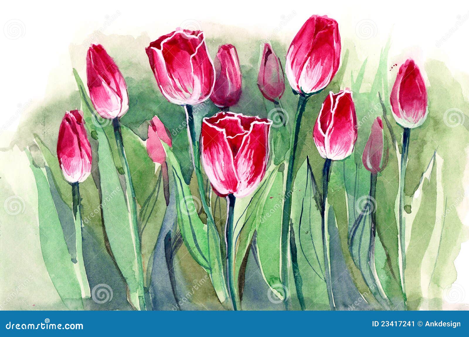 Tulips stock illustration. Illustration of group, horizontal - 23417241