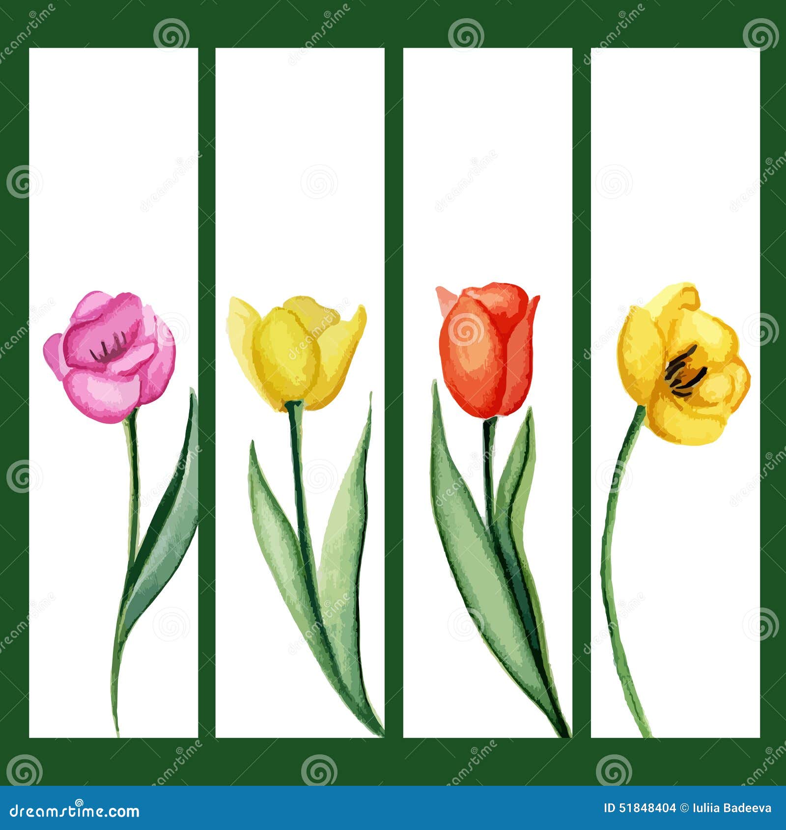 Tulips banners set stock vector. Illustration of card - 51848404