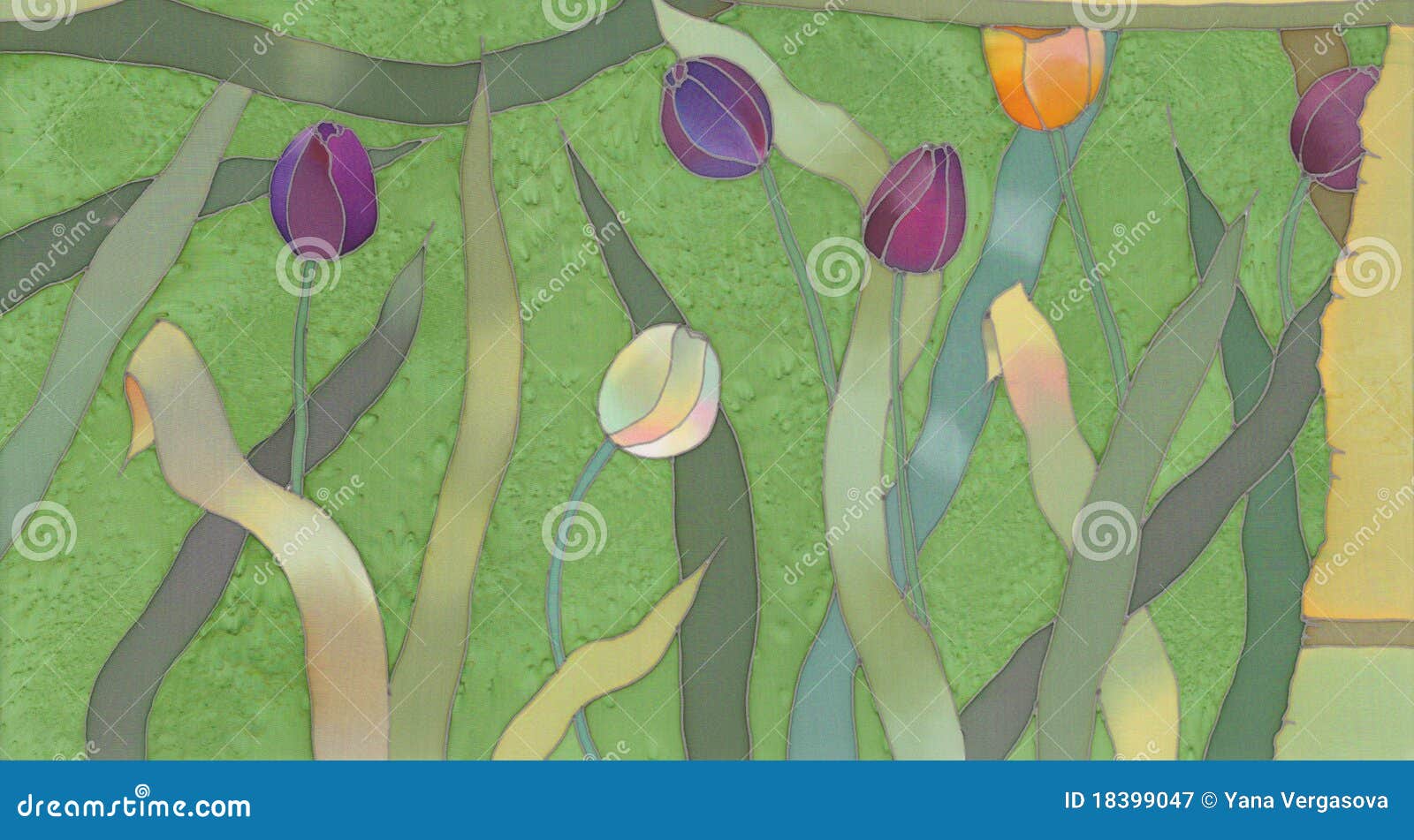Tulips batik background stock illustration. Illustration of silk - 18399047