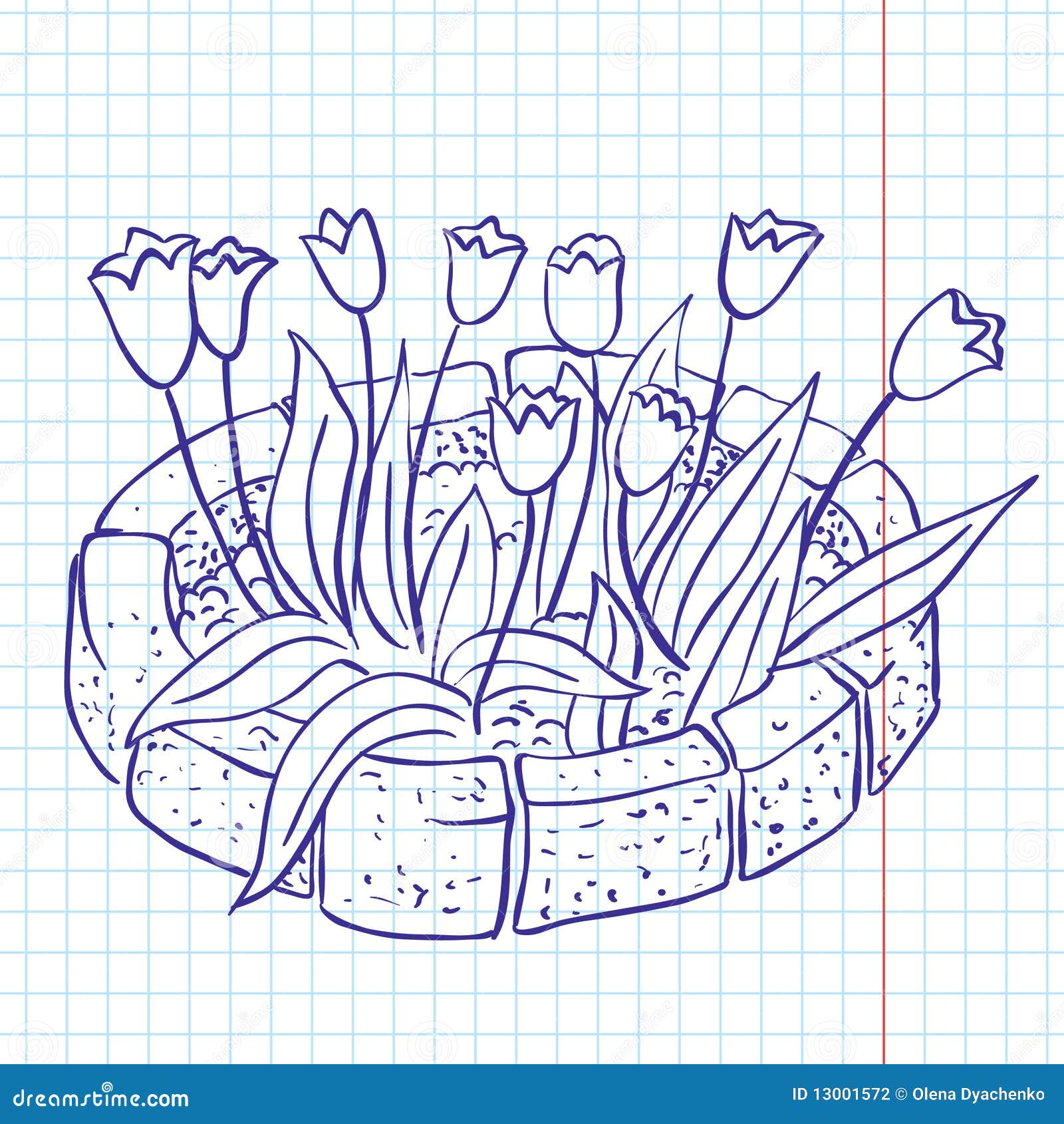 Tulips doodles stock vector. Illustration of sketch, nature - 13001572