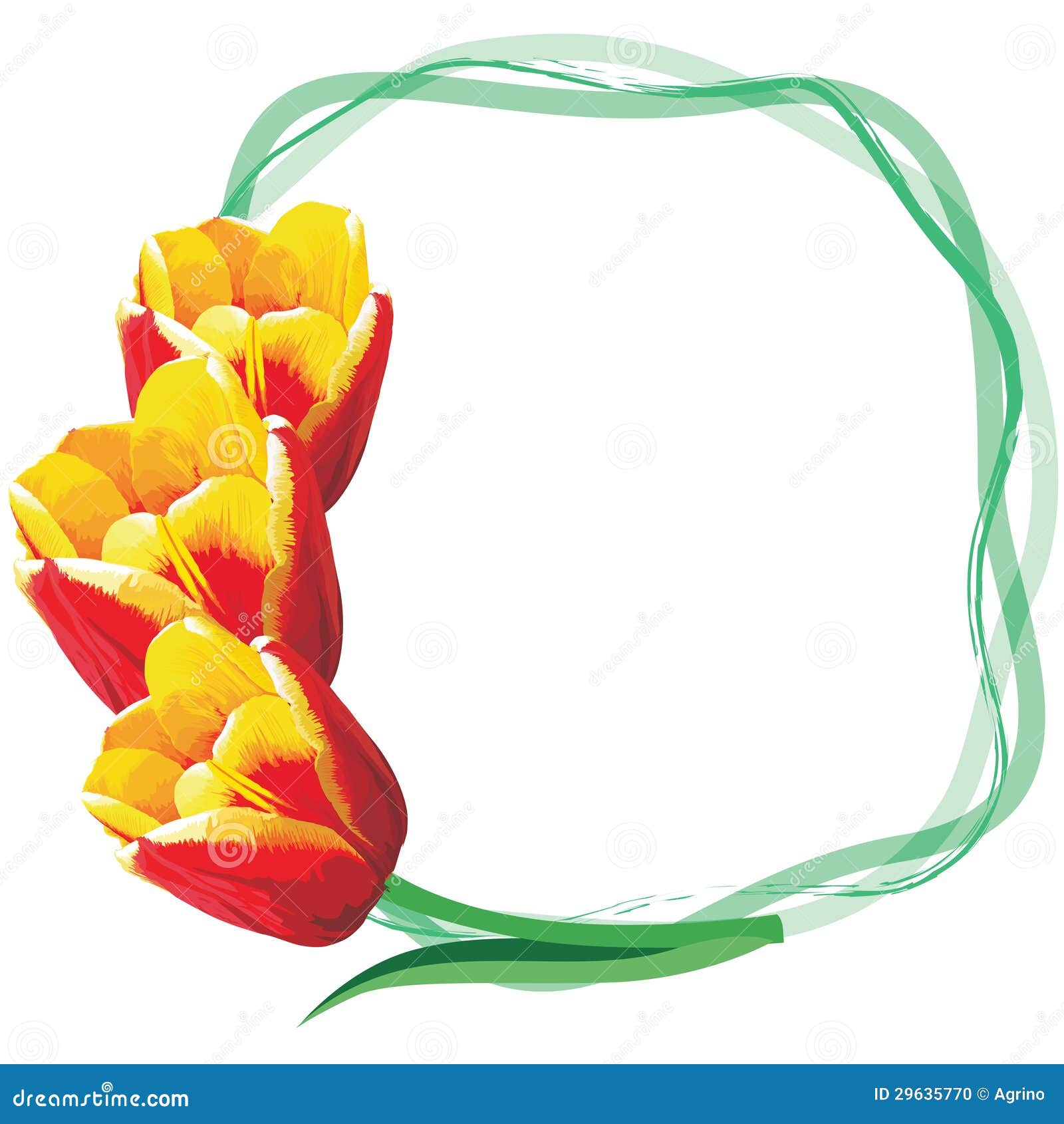 Tulips frame stock vector. Illustration of beautiful - 29635770