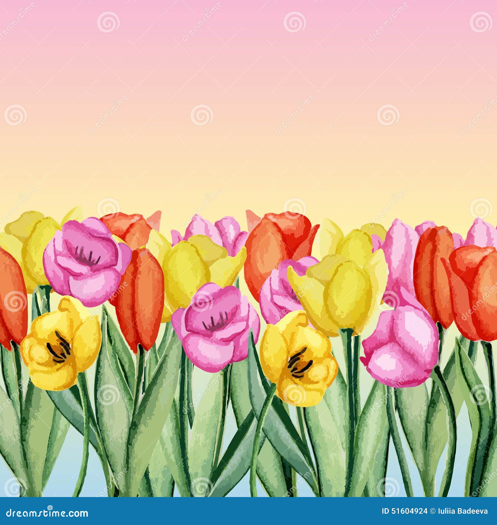 Tulips invitation stock vector. Illustration of green - 51604924