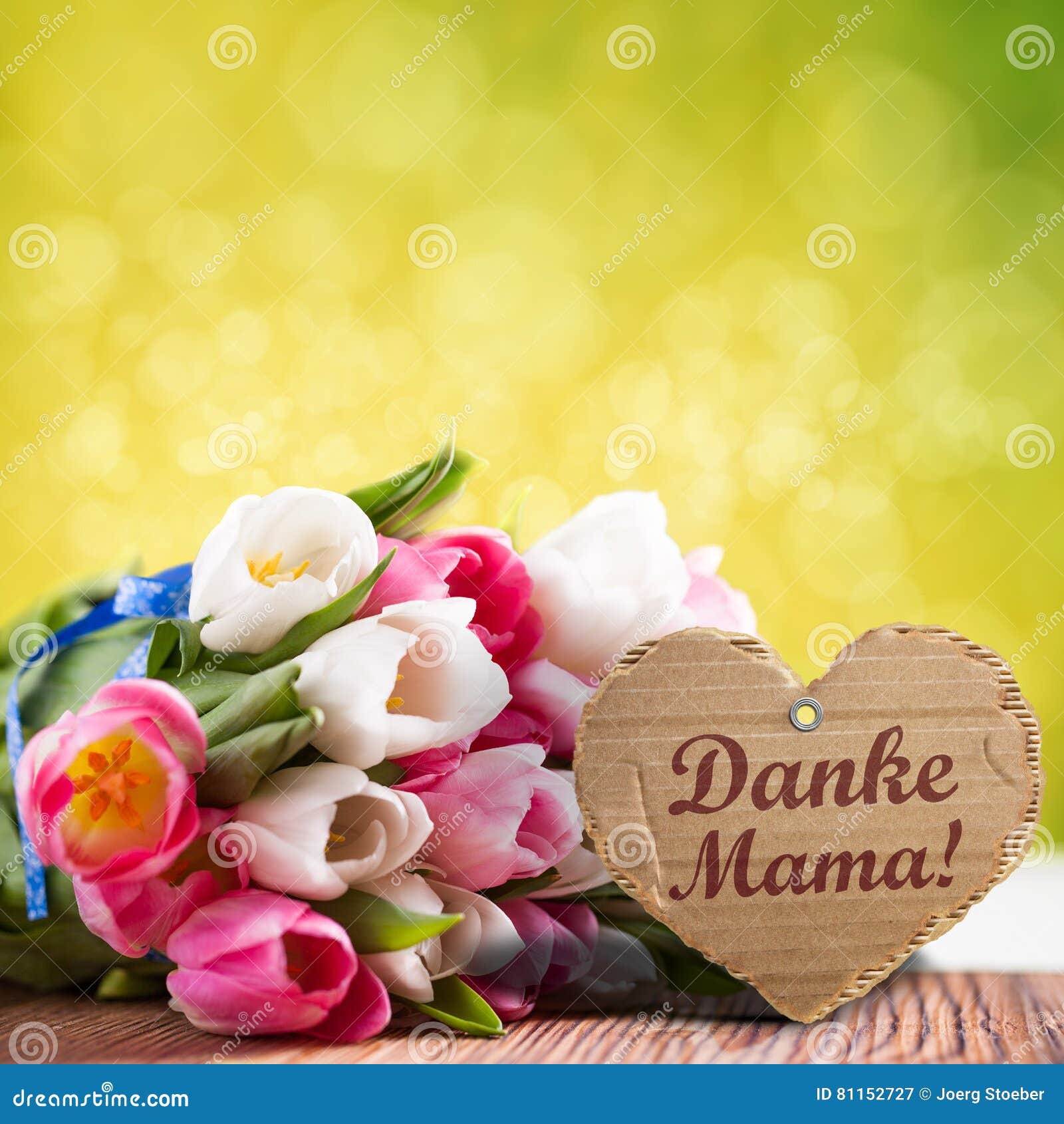 Tulips with Message Saying `Thank You Mama!` Stock Image - Image of ...
