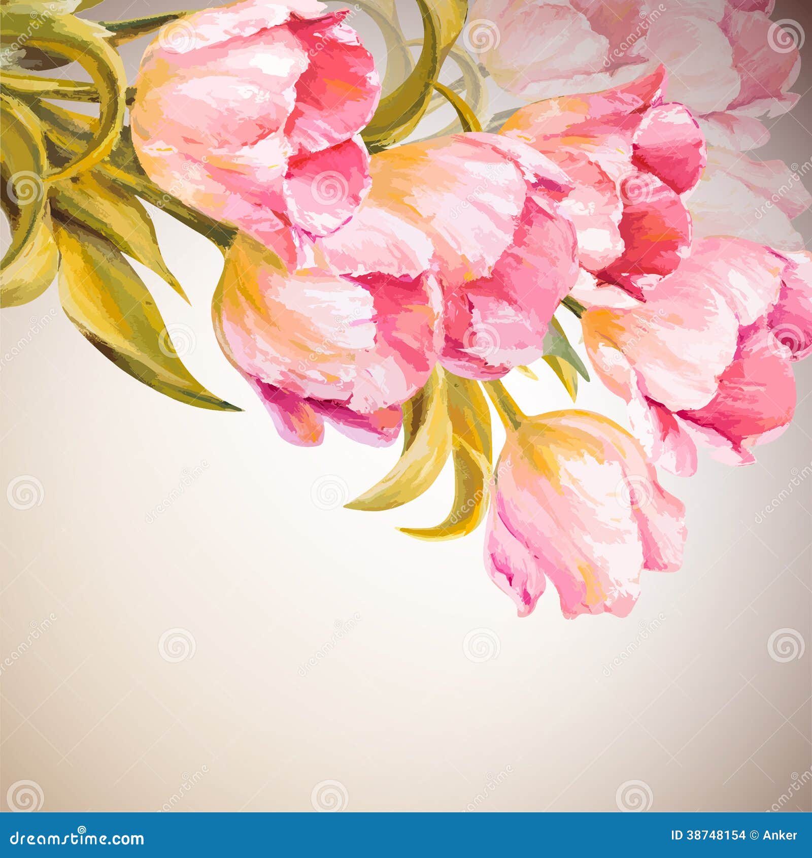 Tulips. Spring Flowers Invitation Stock Vector - Illustration of nature ...