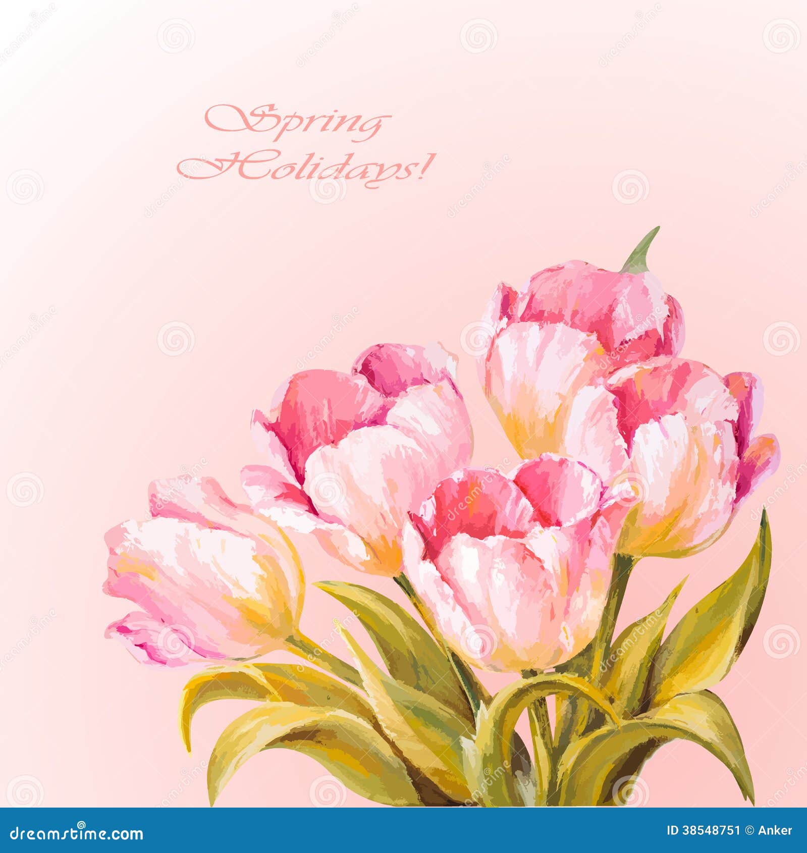 Tulips. Spring Flowers Invitation Template Card Stock Vector ...