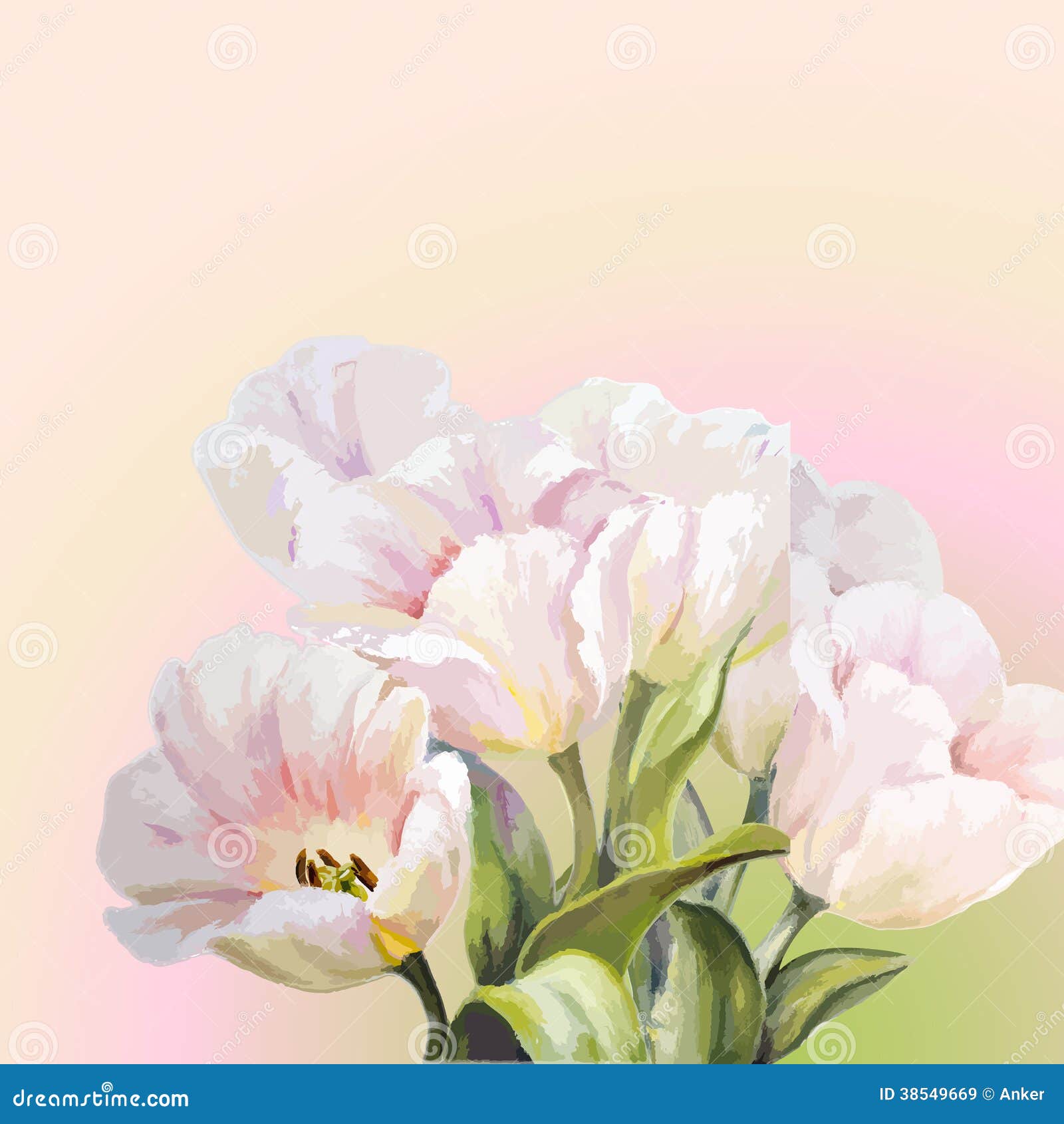 Tulips. Spring Flowers Invitation Template Card Stock Vector ...