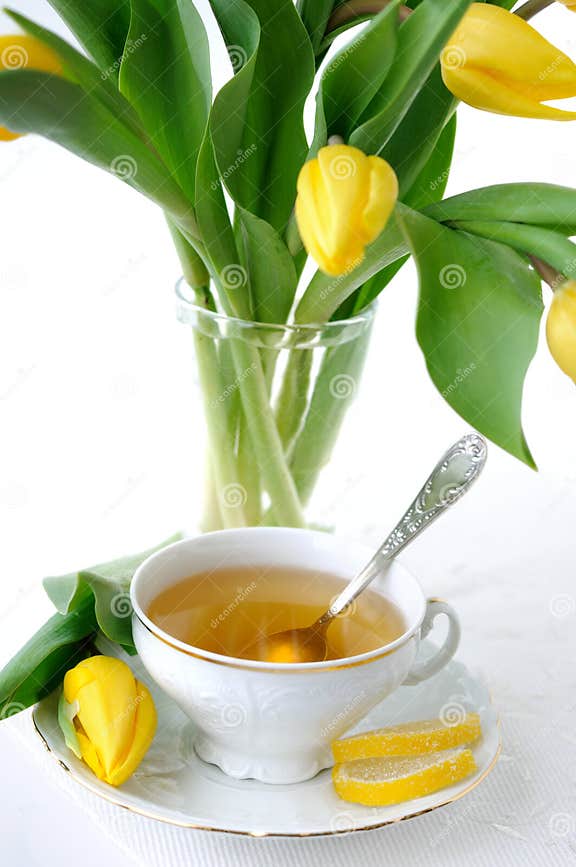 Tulips and tea stock image. Image of celebration, celebrate - 18335035