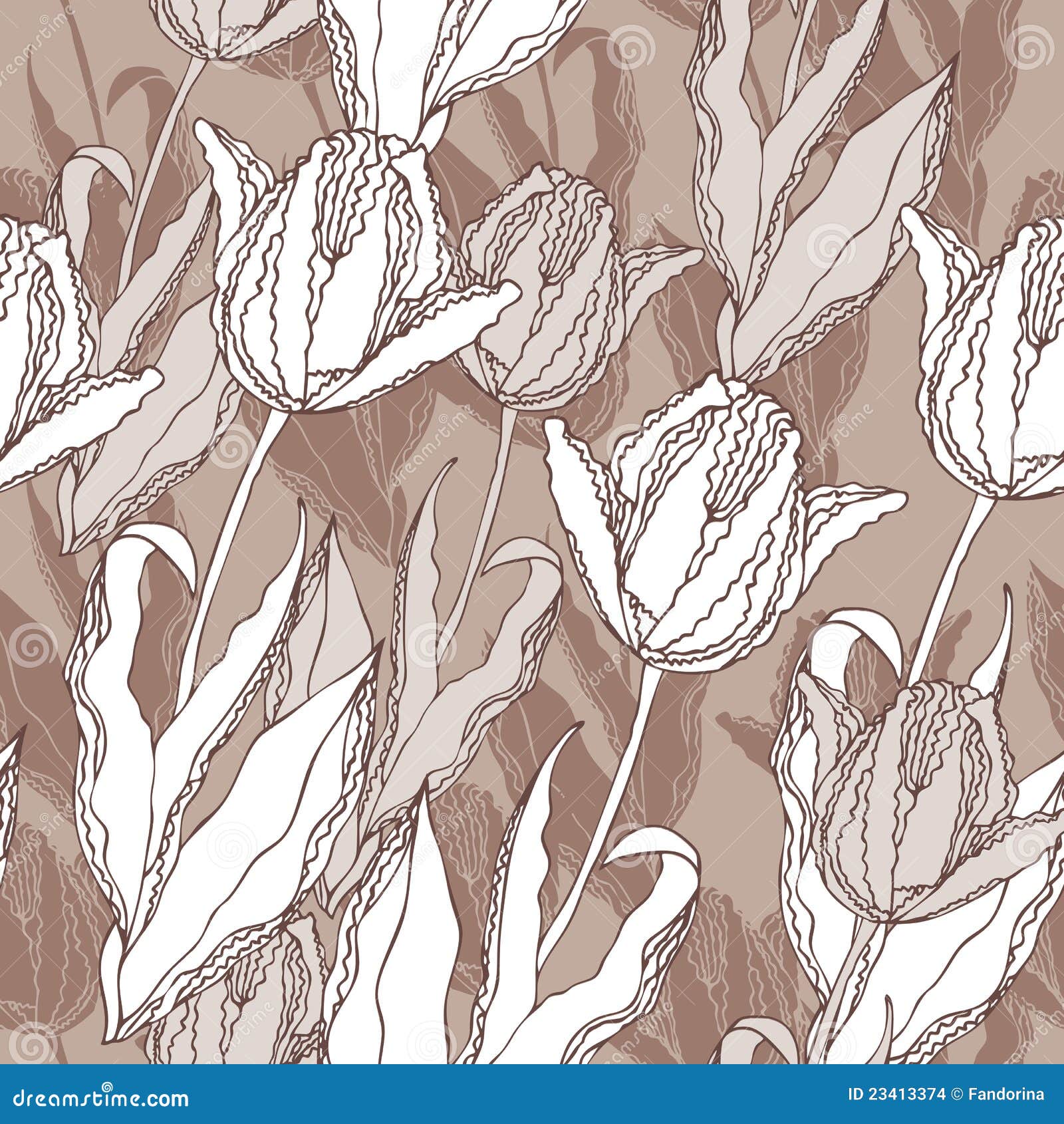 Tulips vector pattern stock vector. Illustration of fabric - 23413374