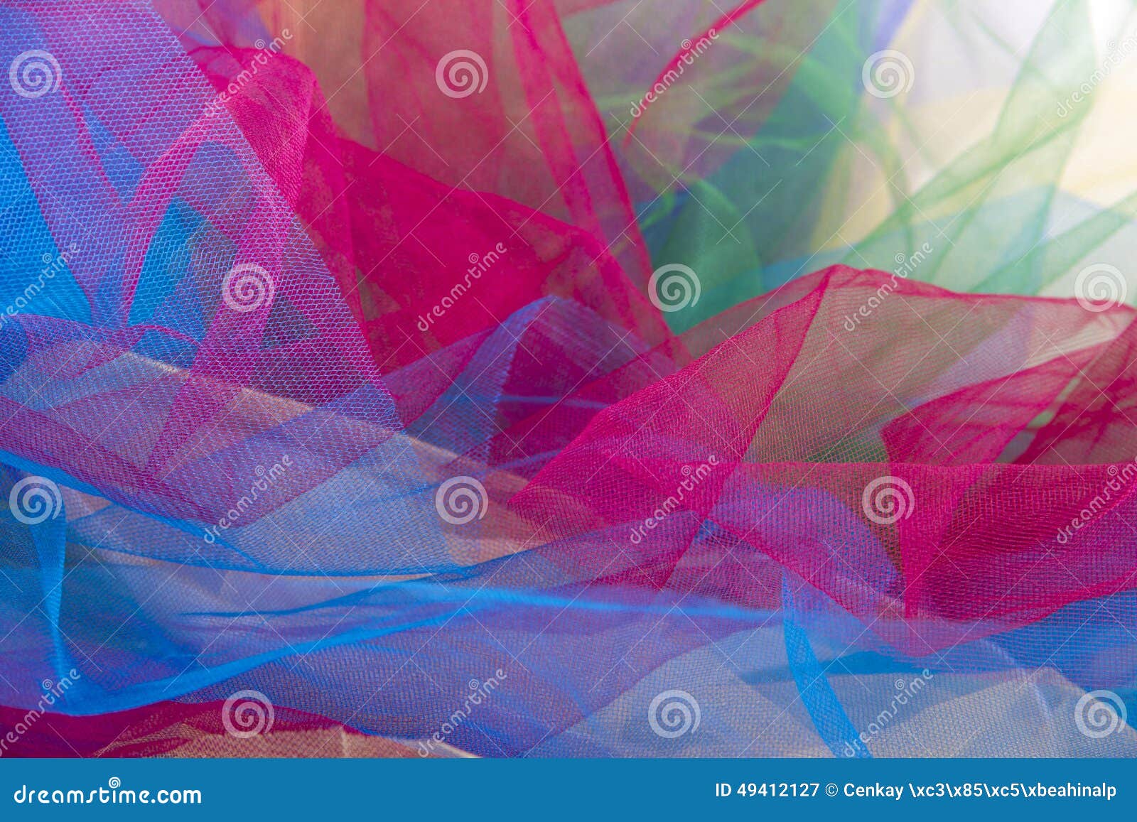 Tulle Fabric Isolated on White Background Stock Image - Image of green ...
