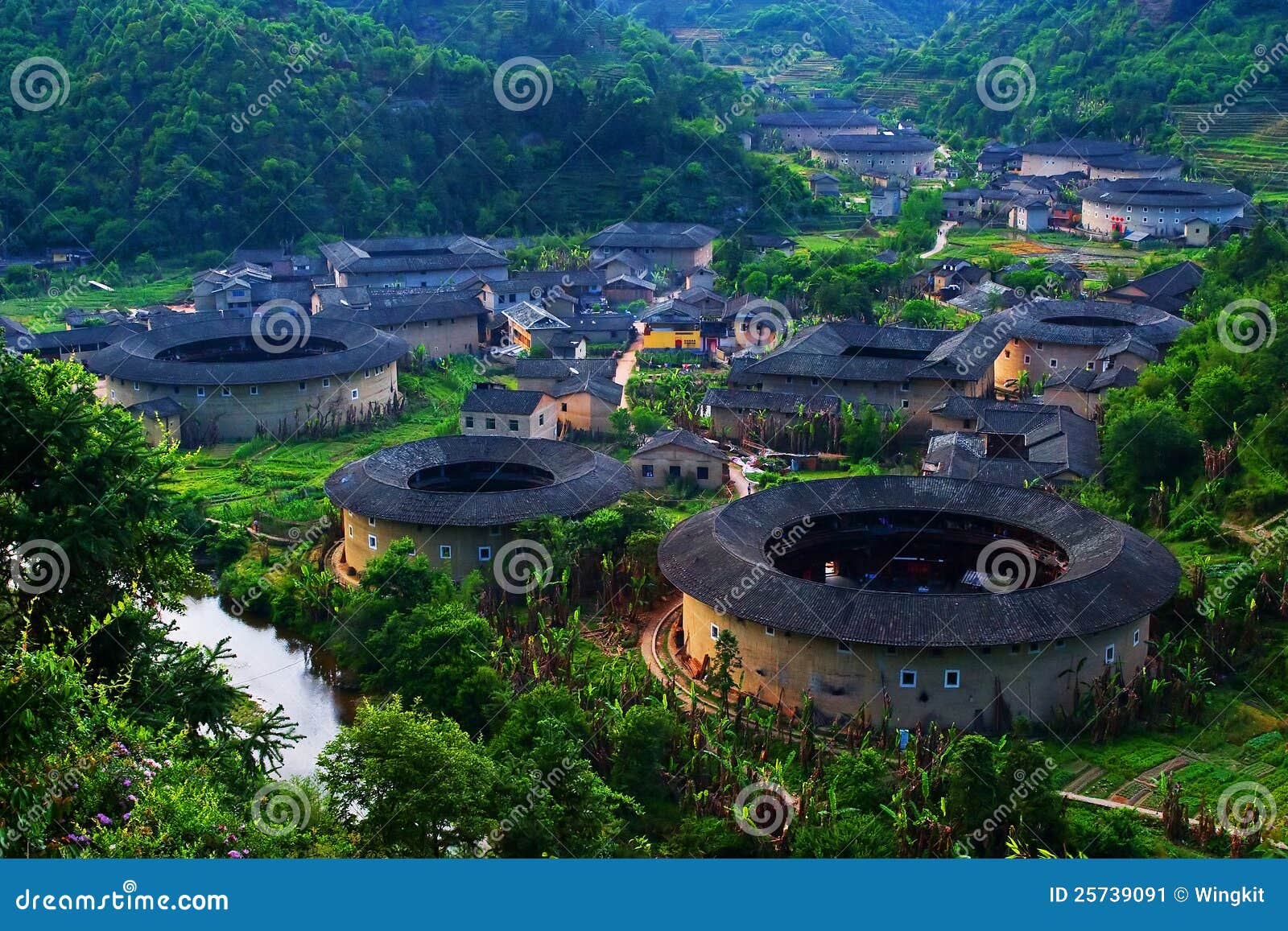 Tulou Fujian stock image. Image of centre, multi, circular - 25739091
