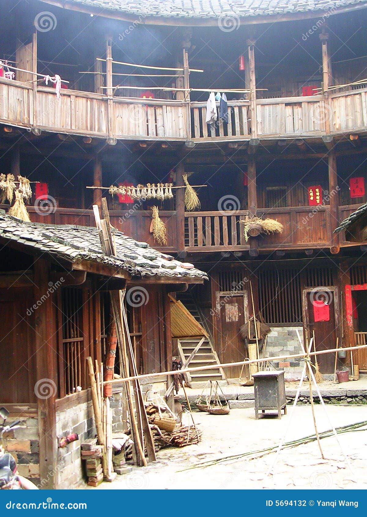 Tulou Life stock photo. Image of bamboo, tulou, wall, earth - 5694132