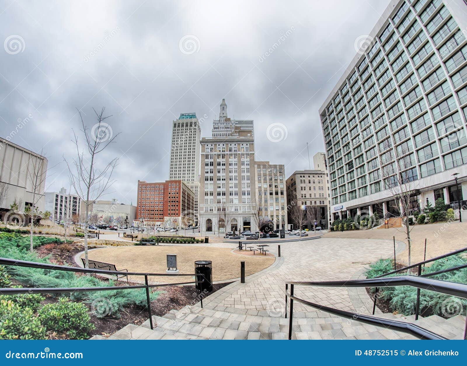 Tulsa City Skyline Around Downtown Streets Stock Image - Image of ...