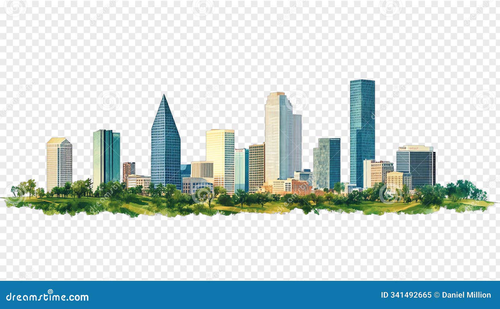 Tulsa city skyline stock illustration. Illustration of layout - 341492665