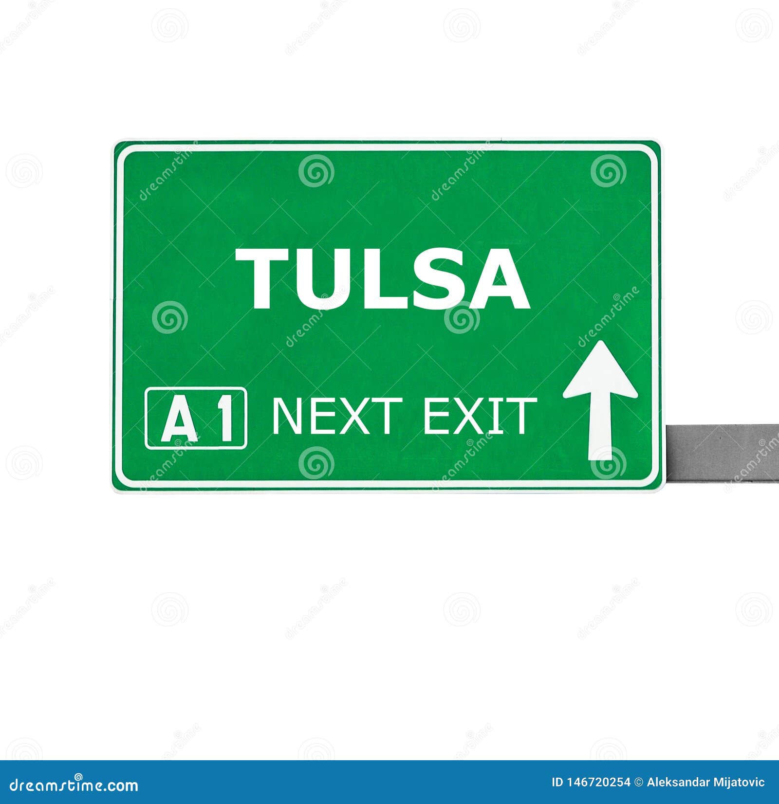 TULSA Road Sign Isolated on White Stock Photo - Image of information ...