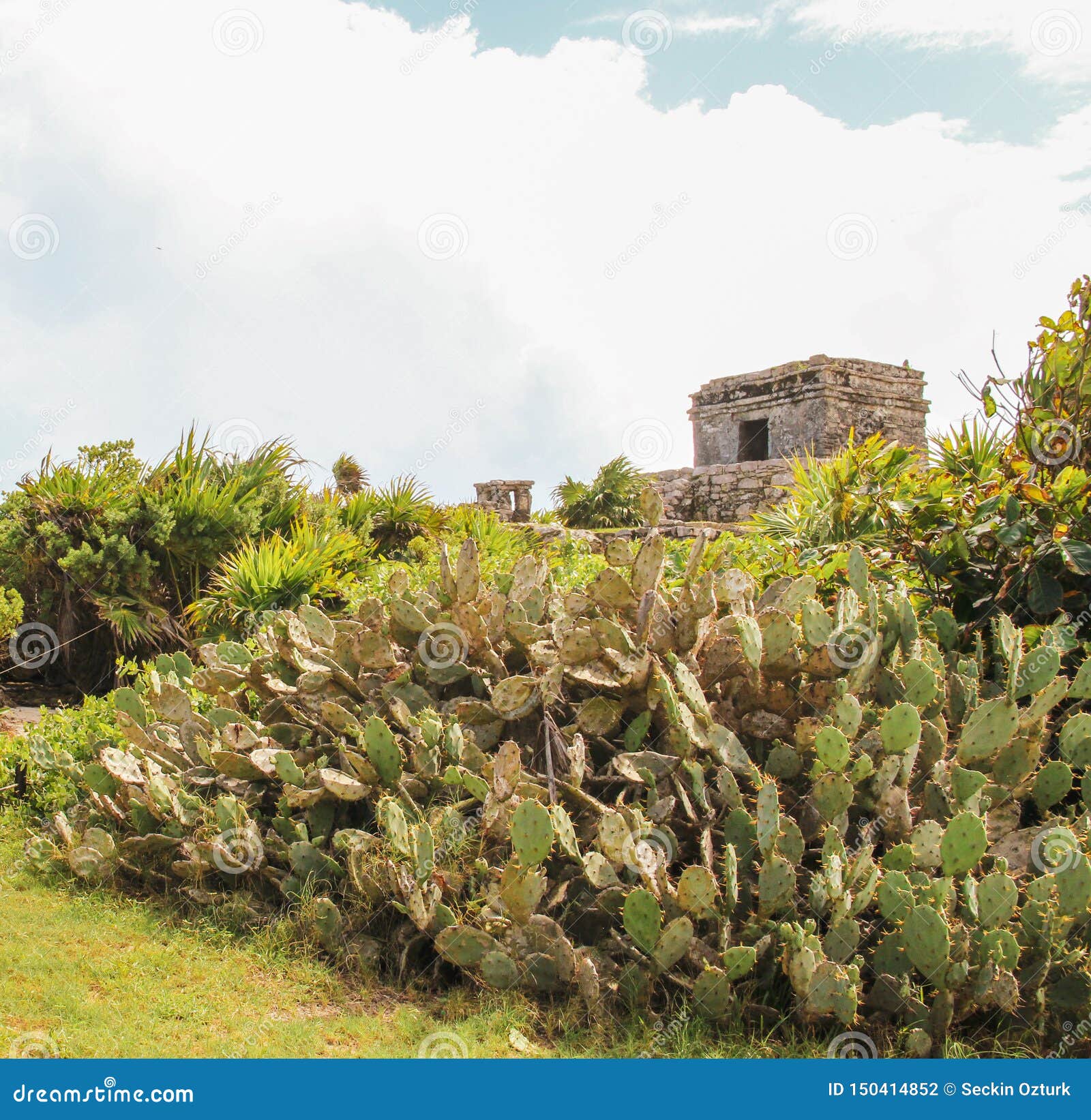 Tulum Beach in Tulum Ruins, Mexico Stock Photo - Image of history ...
