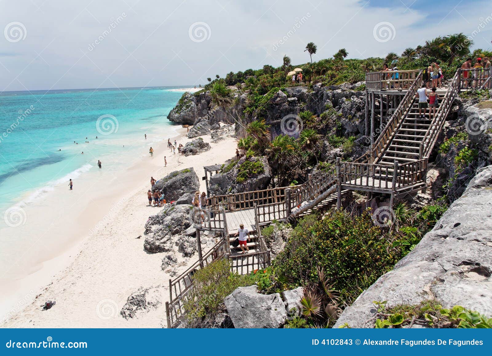 Tulum Beach Yucatan Mexico editorial stock photo. Image of stairs - 4102843