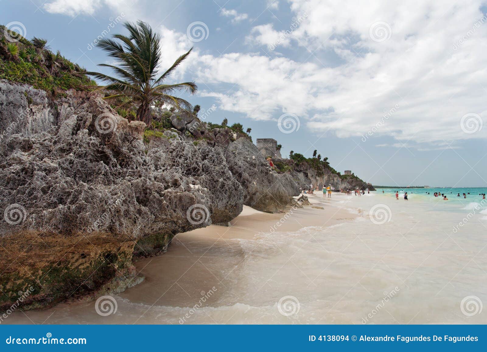 Tulum Beach Yucatan Mexico stock photo. Image of rocks - 4138094
