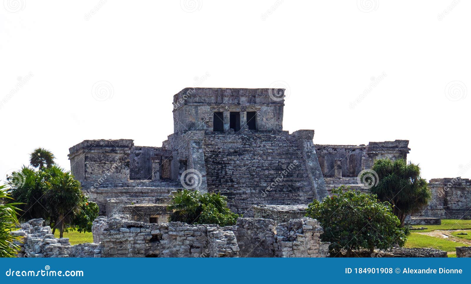 Tulum: Front View of the Highest Temple Stock Photo - Image of rock ...
