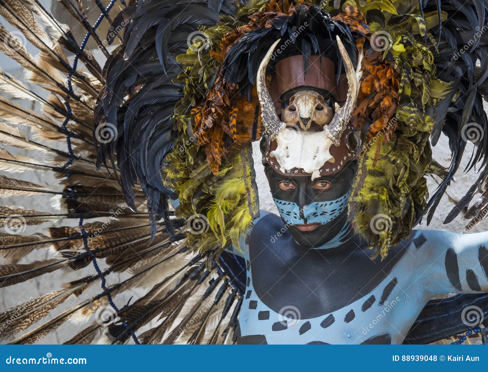 Man in Maya Indian Costume in Tulum, Mexico Editorial Stock Photo ...