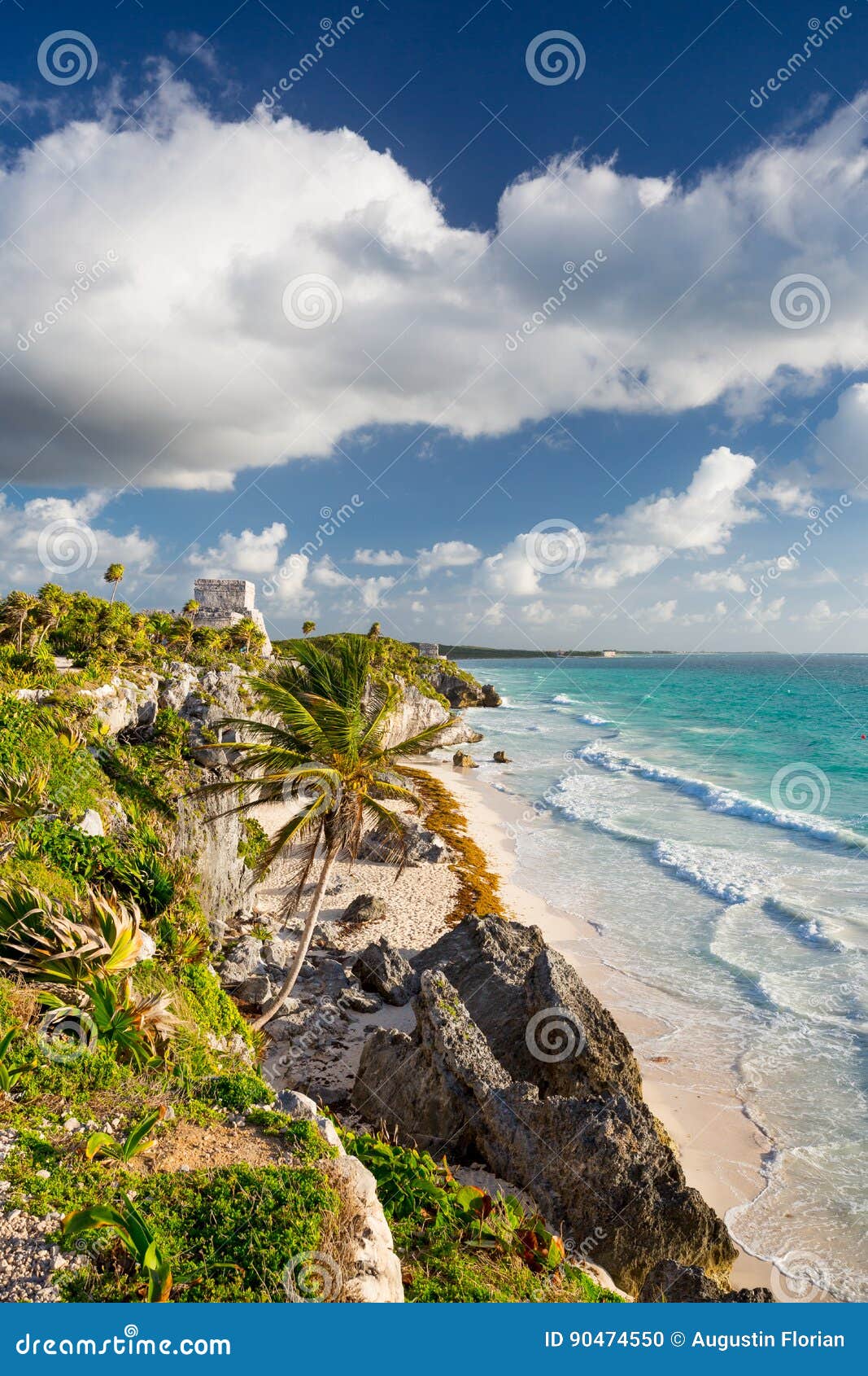 Tulum, Mexico. stock photo. Image of mayan, ruins, background - 90474550