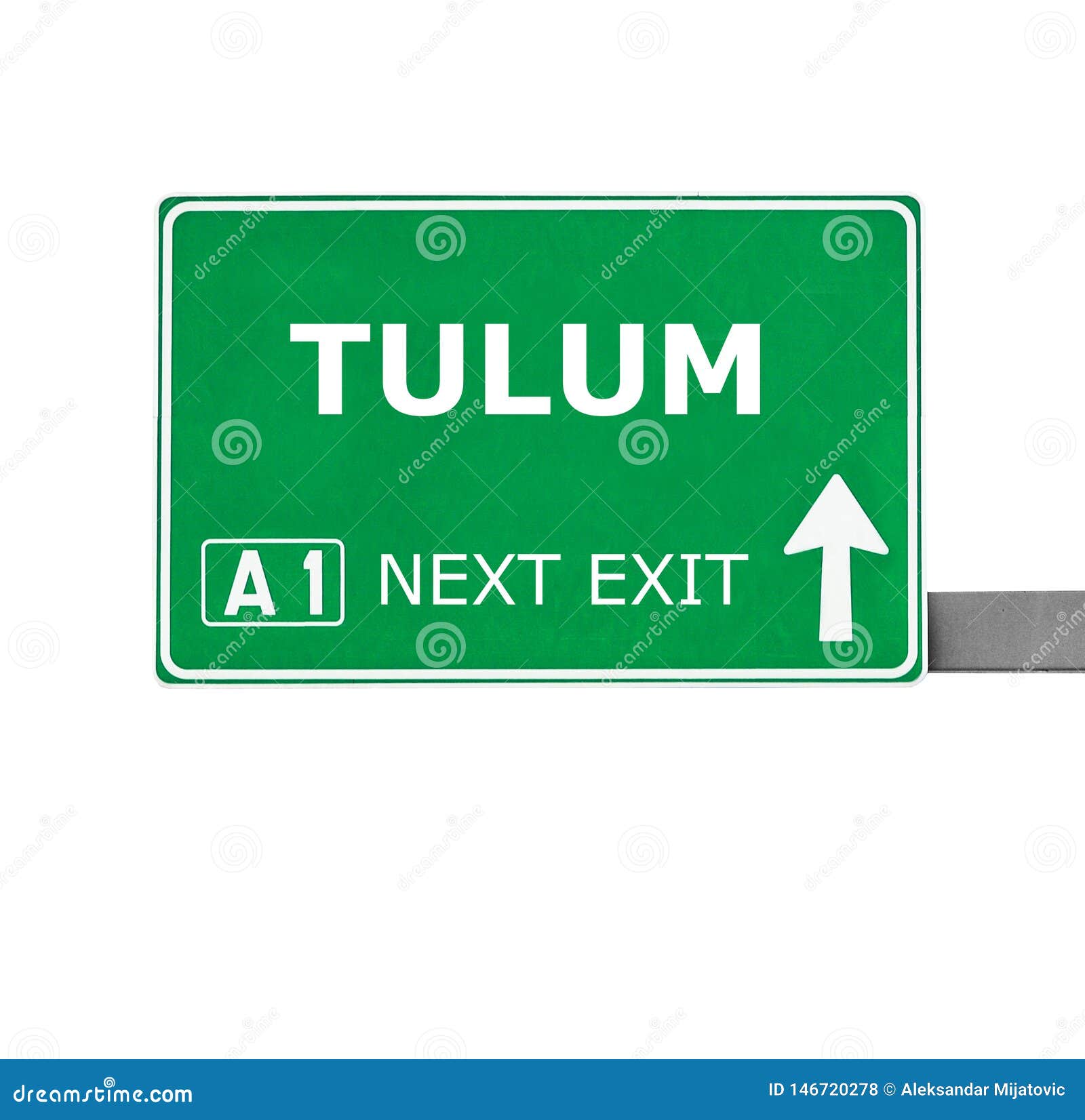 TULUM Road Sign Isolated on White Stock Photo - Image of announcement ...