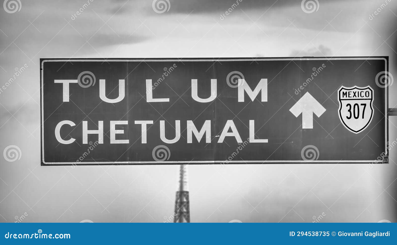 Tulum Road Signs Along a Major Road, Mexico Stock Image - Image of text ...