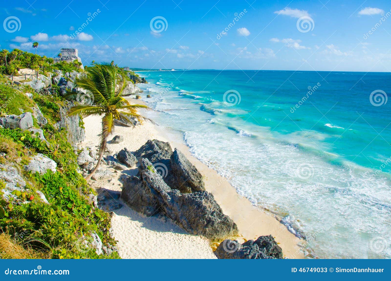 Tulum-Ruine - Strand Bei Penisula Yucatan in Mexiko Stockbild - Bild ...