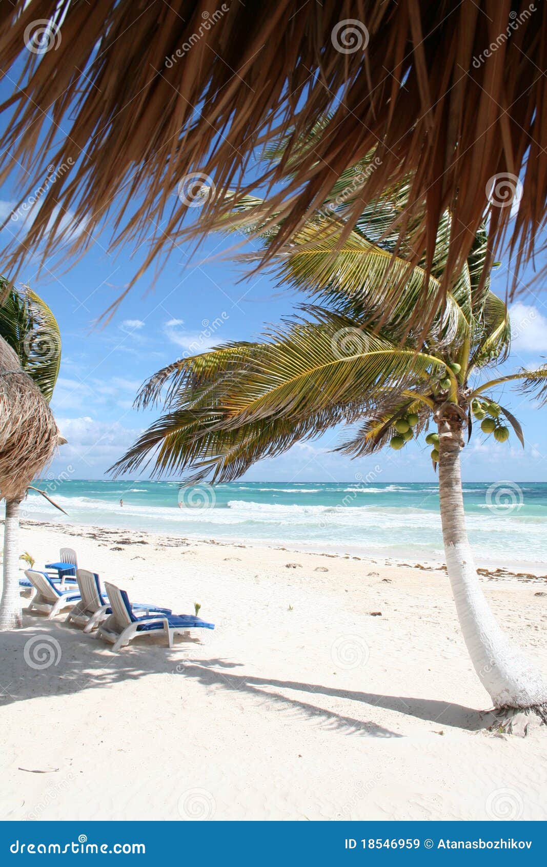 Tulum Strand Im Cancun-Schacht - Mexiko Stockbild - Bild von relax ...
