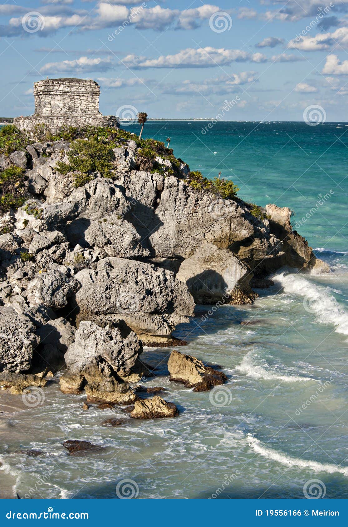 Tulum temple stock photo. Image of rocks, historic, cliff - 19556166