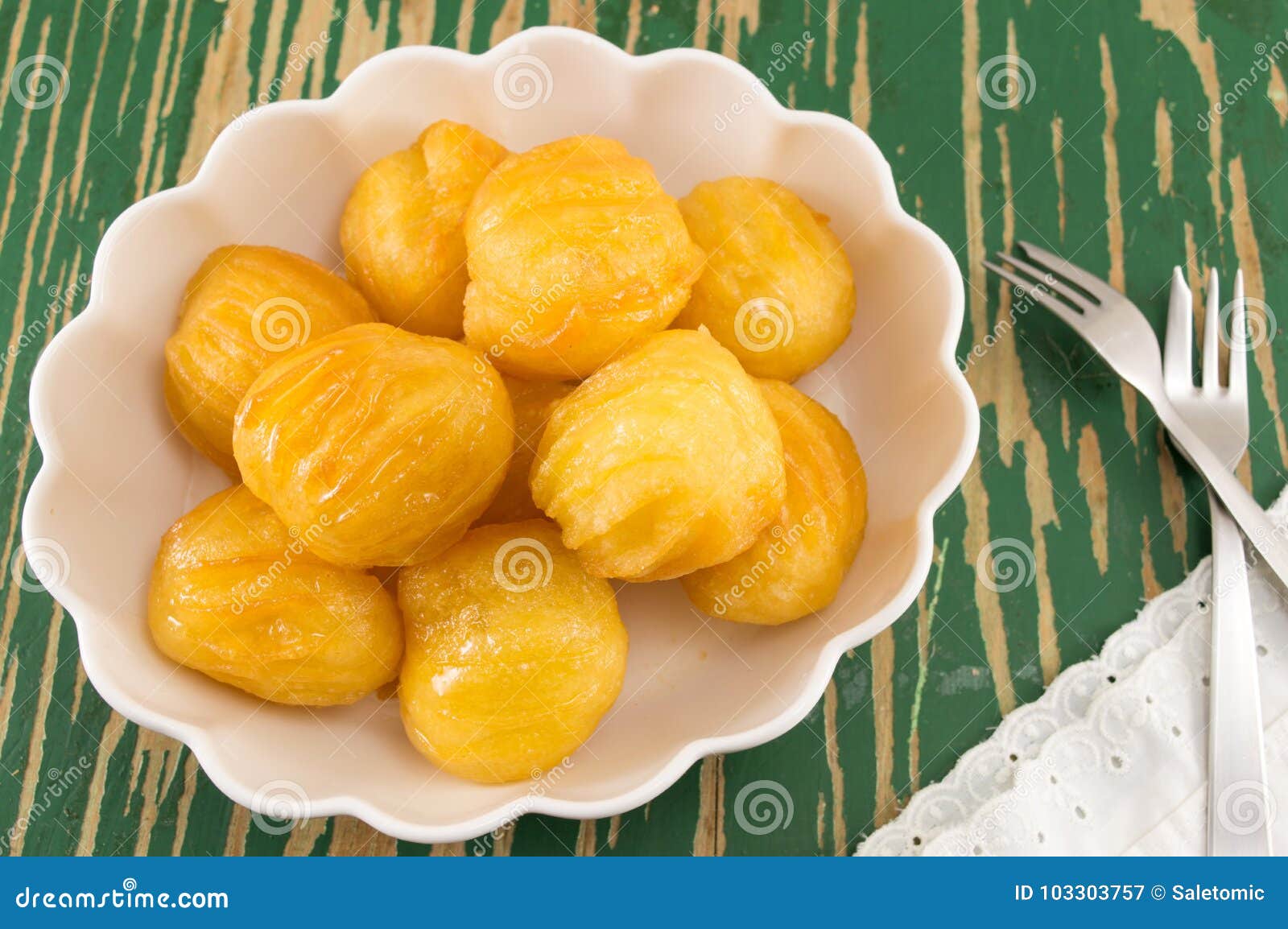 Tulumbe on a plate stock image. Image of recipe, caloric - 103303757