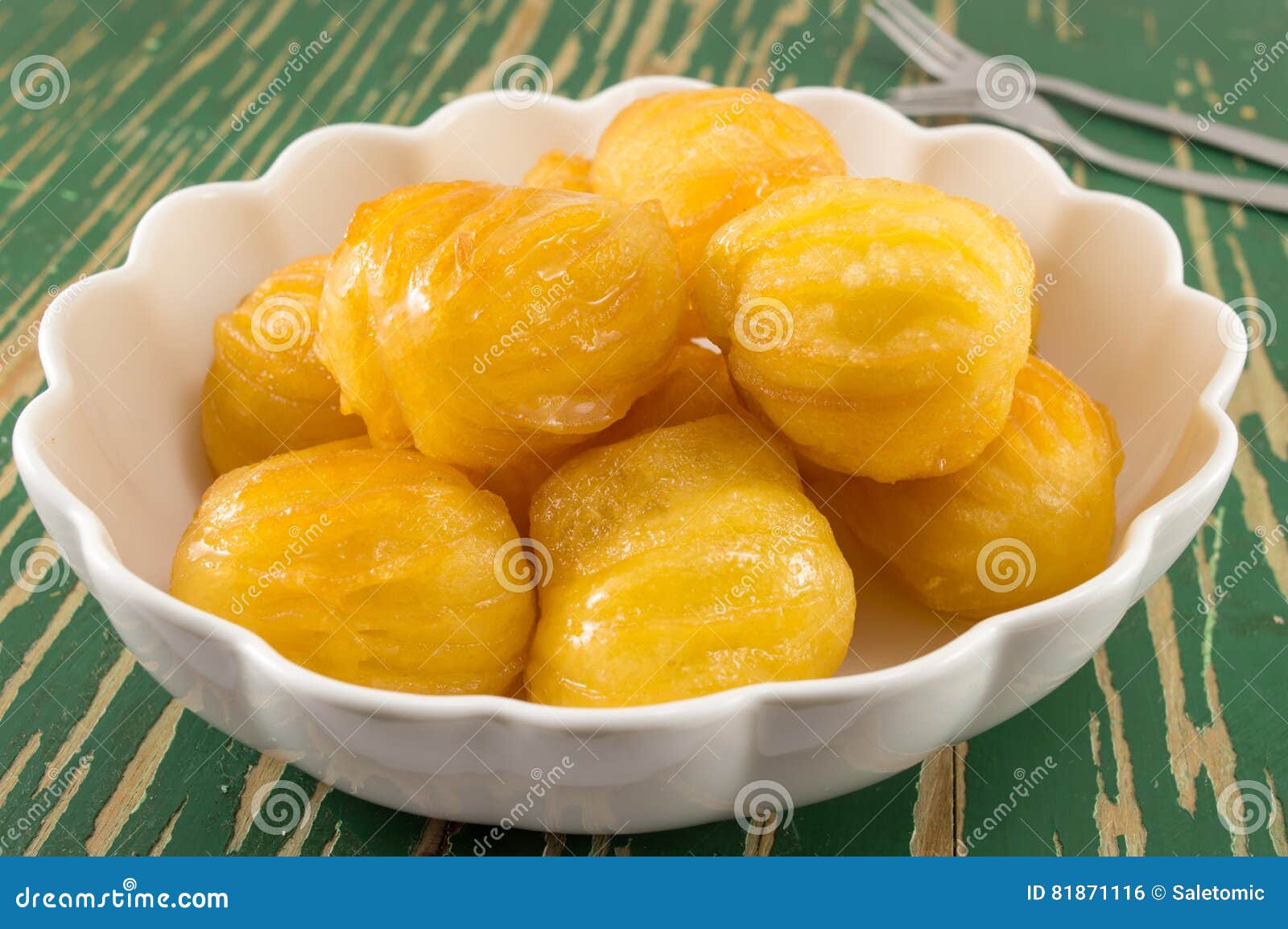 Tulumbe on a plate stock photo. Image of east, healthy - 81871116