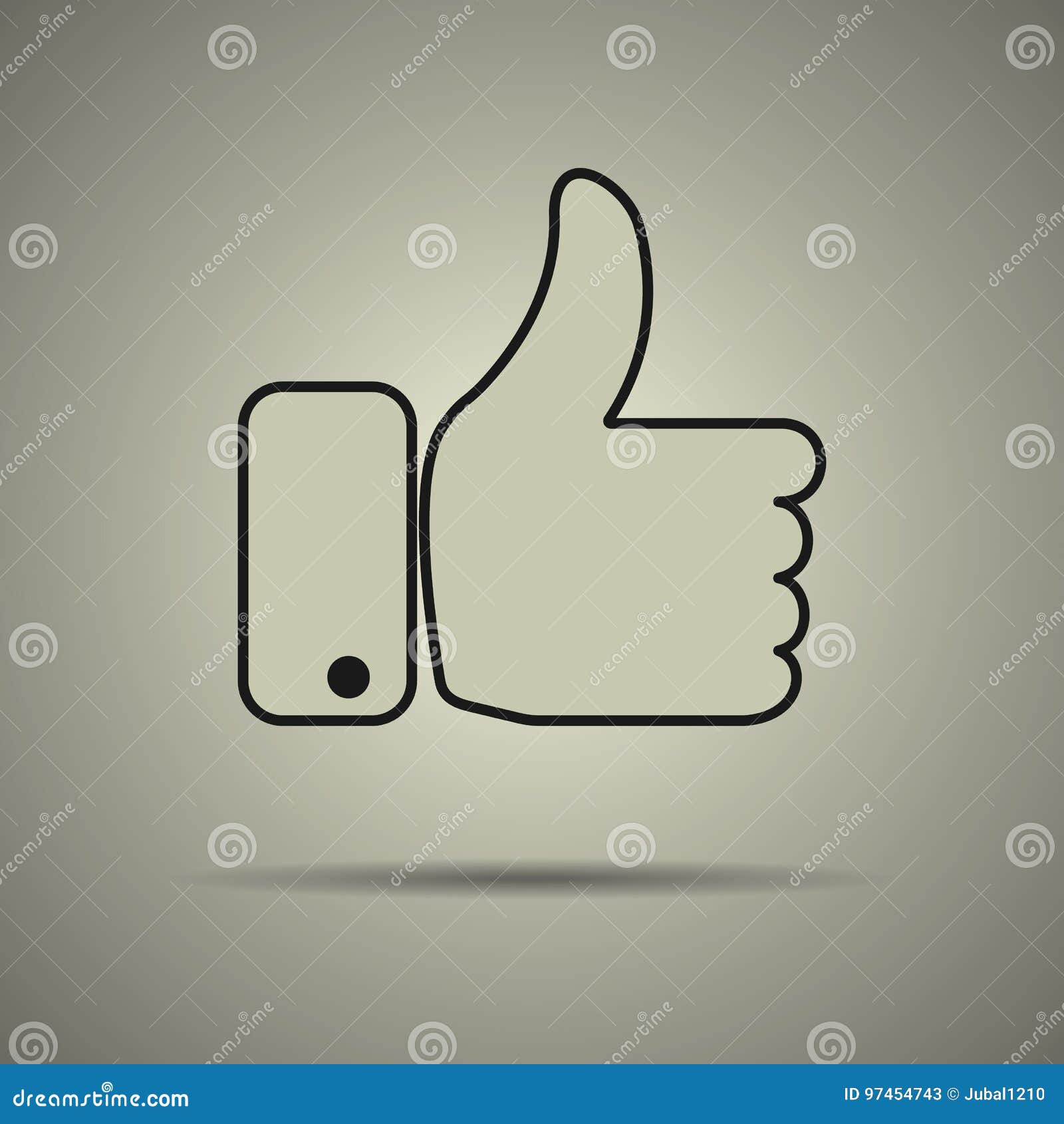 Tum Up symbolen vektor illustrationer. Illustration av färger - 97454743