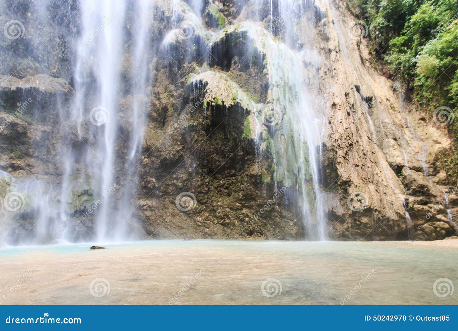 Tumalog Waterfalls in Oslob, Philippines Stock Photo - Image of stream ...