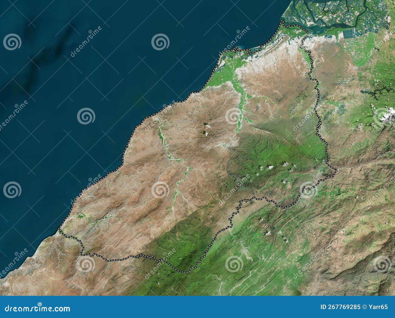 Tumbes, Peru. High-res Satellite. No Legend Stock Illustration ...