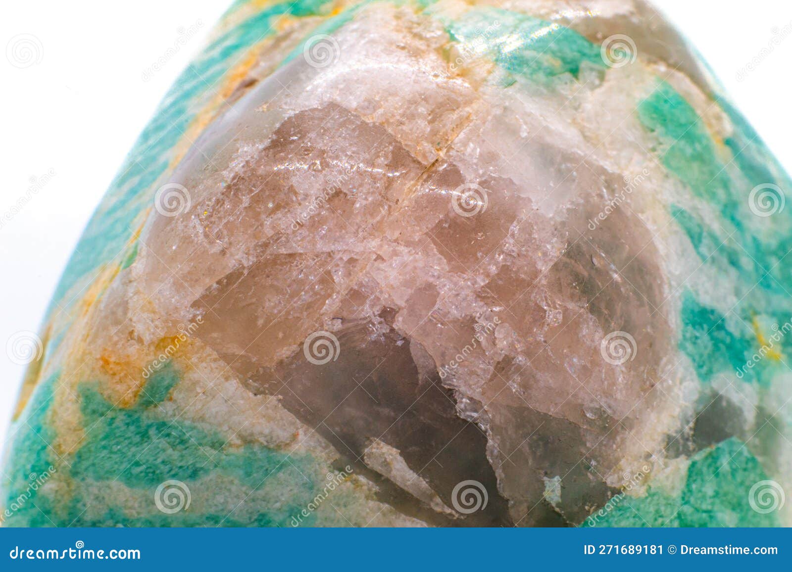 Tumbled Chunk of Light Green and Blue Amazonite Crystal Stock Image ...