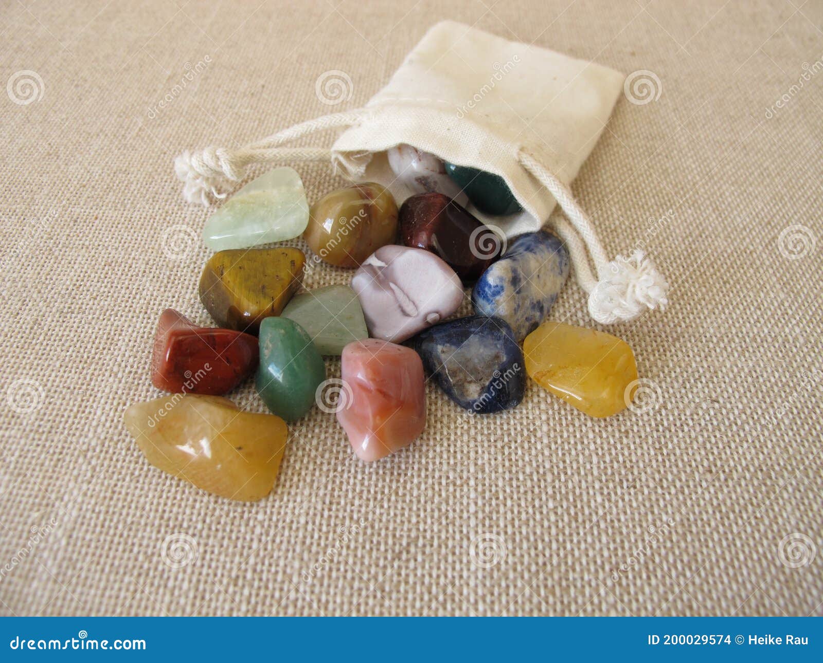 Tumbled Gemstones in a Small Bag Stock Photo - Image of japsis, energy ...