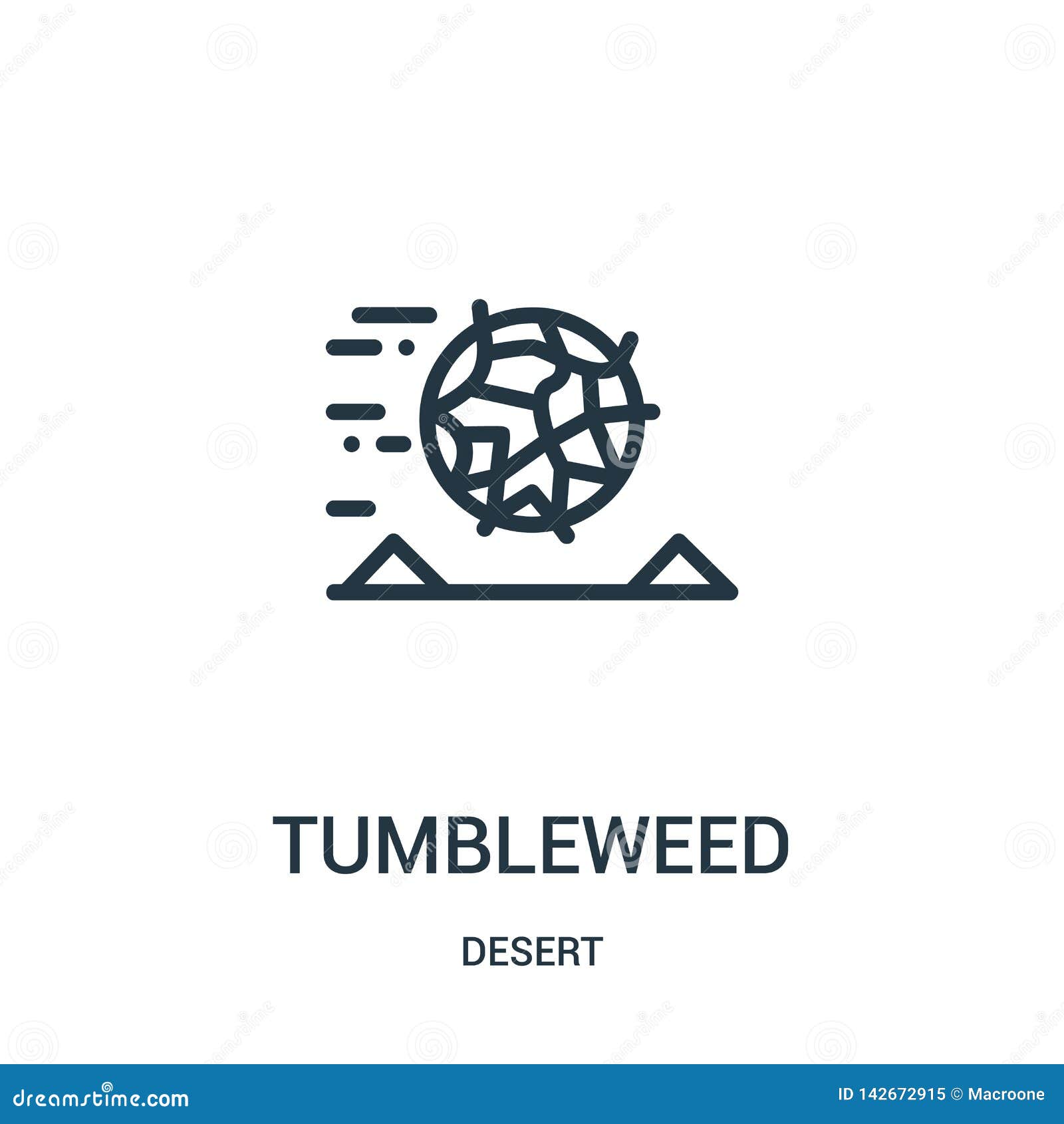 Tumbleweed Icon Vector from Desert Collection. Thin Line Tumbleweed ...