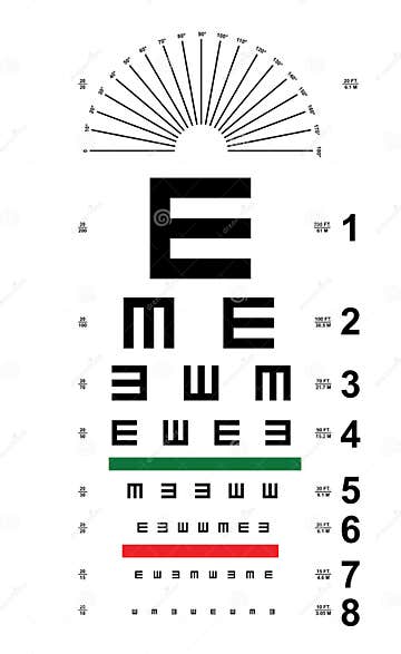 Tumbling E Eye Chart Snellen E Eye Chart Stock Vector - Illustration of ...