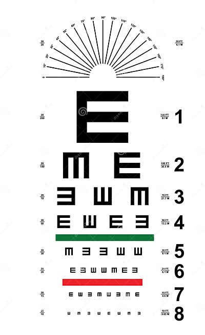 Tumbling E Eye Chart Snellen E Eye Chart Stock Vector - Illustration of ...
