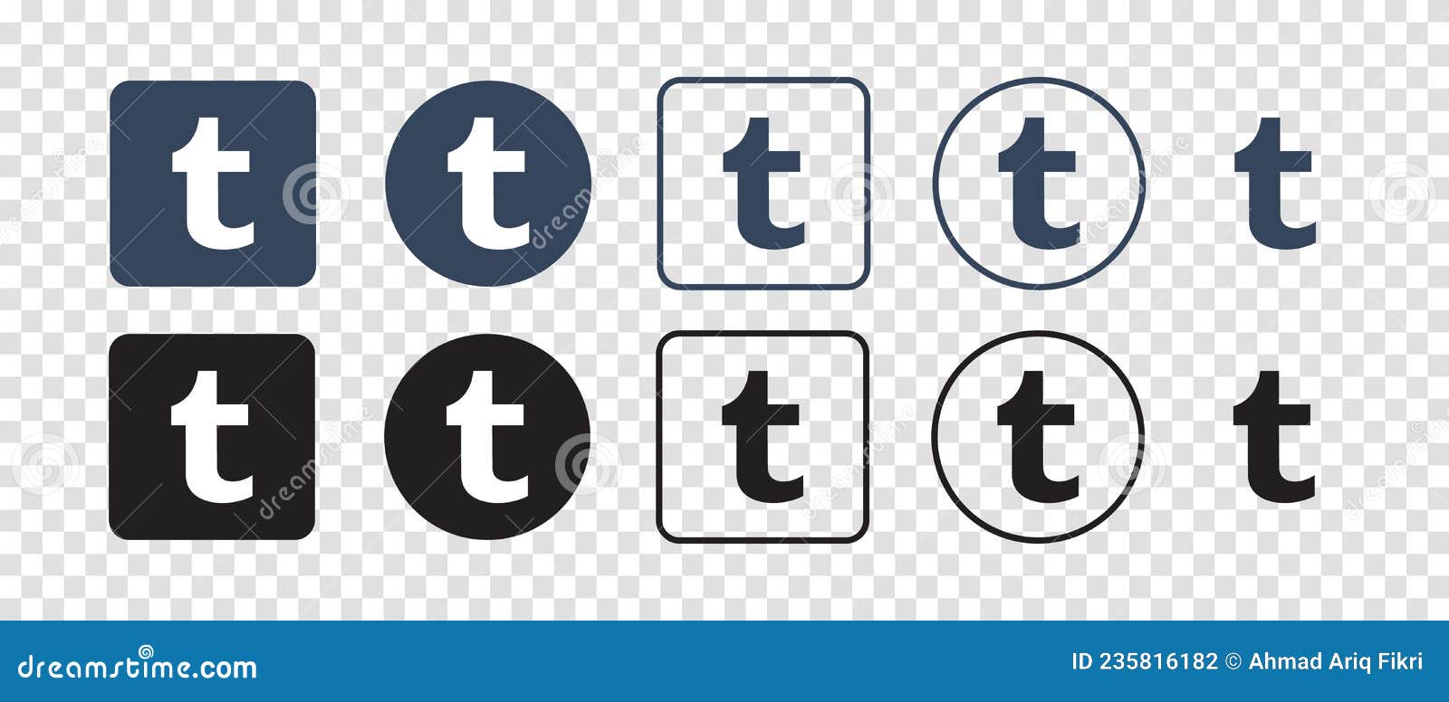Tumblr Vector Logo Icon Set. Vector Illustration Editorial Photography ...