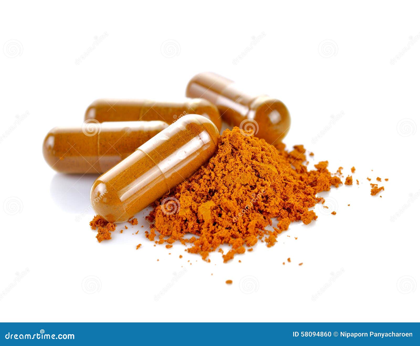 Tumeric powder capsules stock photo. Image of organic - 58094860