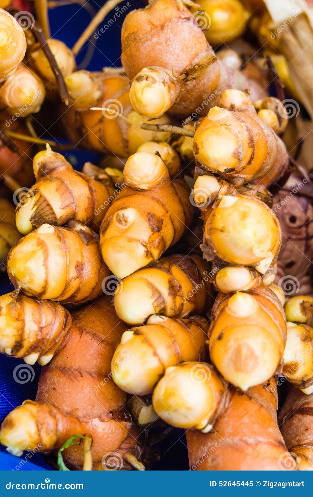 Tumeric Root on Display at the Market Stock Image - Image of plants ...