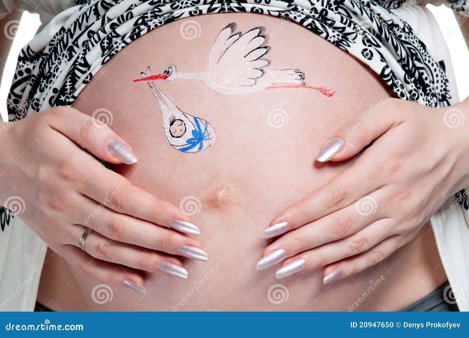Tummy With Drawing Royalty-Free Stock Photo | CartoonDealer.com #31160649