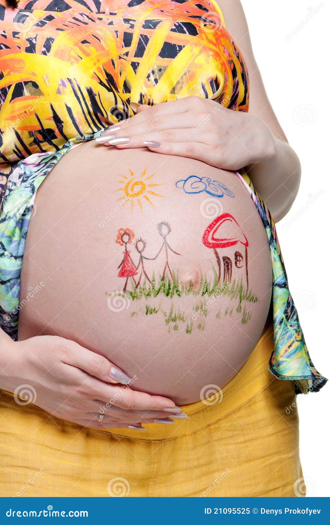 Tummy with drawing stock image. Image of care, beautiful - 21095525