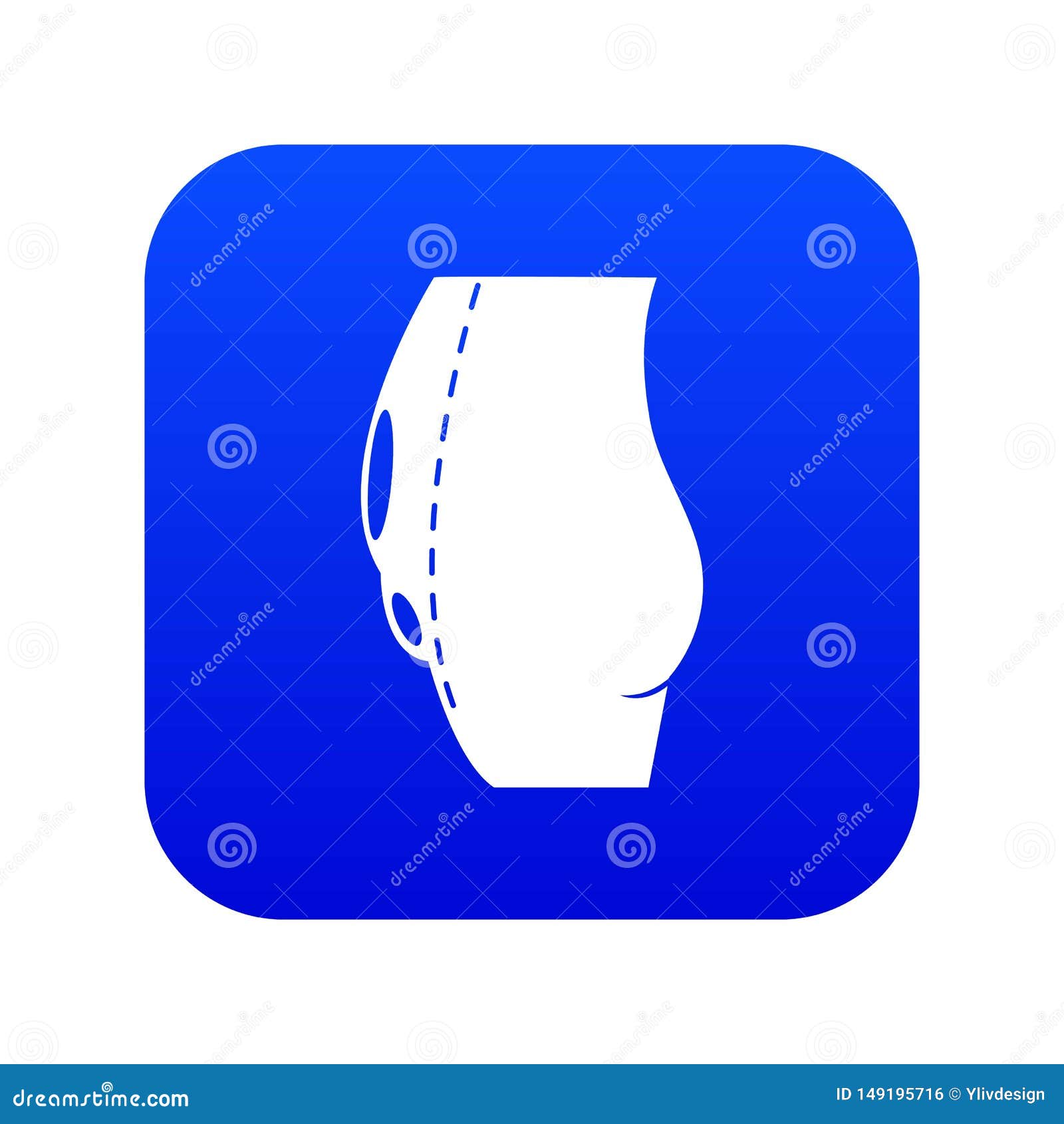 Tummy Tuck Icon Blue Vector Stock Vector - Illustration of belly, line ...